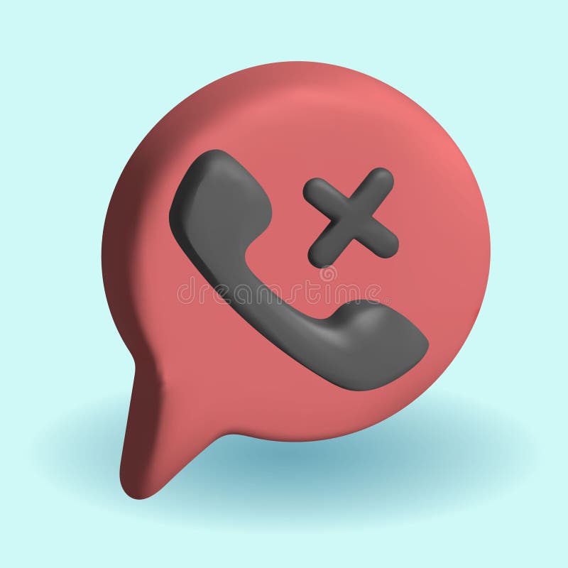 3d Render Speech Red Bubble Phone. Sticker Chat Stock Vector ...