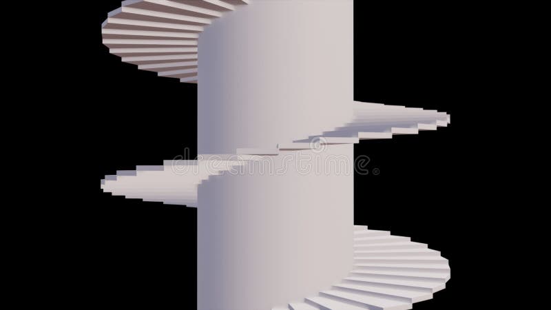 3d render spiral staircase stock illustration. Illustration of white ...