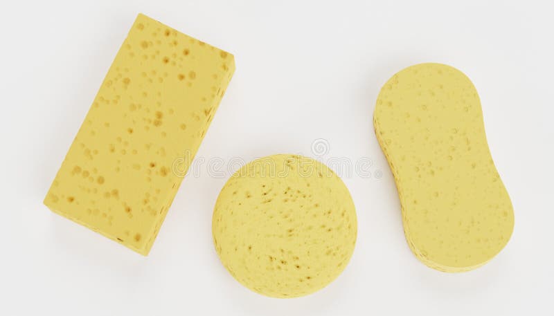 3D Render of Sponges stock illustration. Illustration of wipe - 183545251