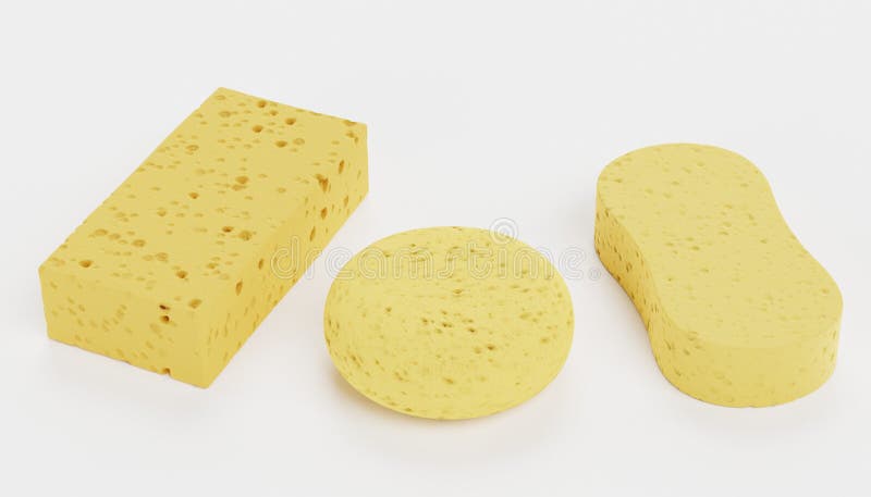 3D Render of Sponges stock illustration. Illustration of equipment ...