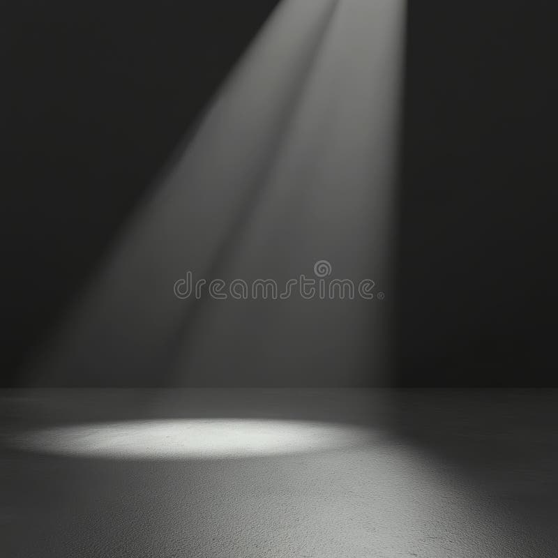 3D Render of a Spotlight on a Black Background. Spotlight on the Floor ...