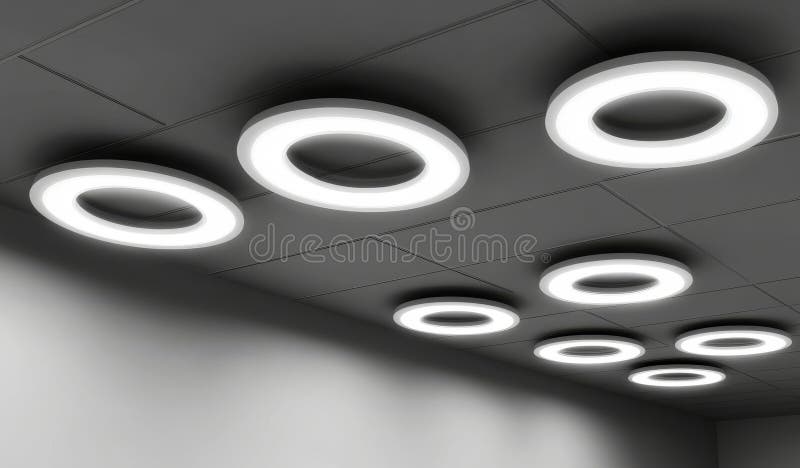 A 3D Render of Spotlights Integrated into a Recessed Ceiling. this ...
