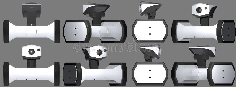 3d-render Sprites of SciFi Drone Robot on Tracked Wheels Stock ...