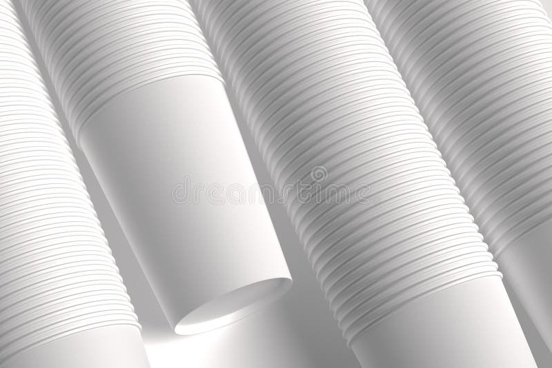 3d Render Stack of Paper Cups Mockup for Design Stock Illustration ...