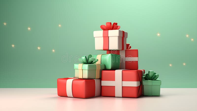 3D Render Stack of Wrapped Presents with Class, Gift Wrapping, Elegant ...
