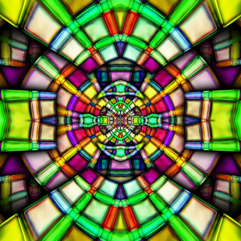 3D Render Stained Glass Background Seamless Tile Stock Illustration ...