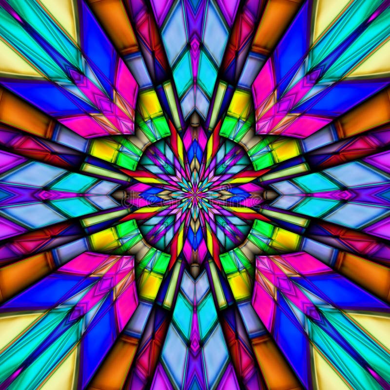 3D Render Stained Glass Background Seamless Tile Stock Illustration ...