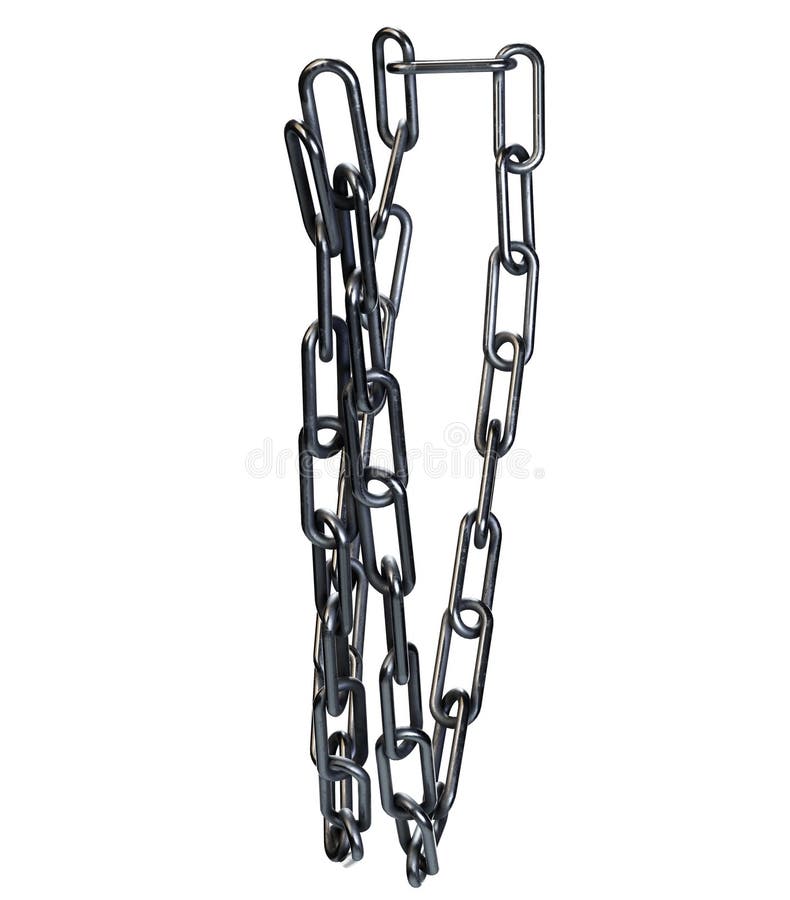 3d Render Stainless Steel Chain Isolated on White Stock Illustration ...