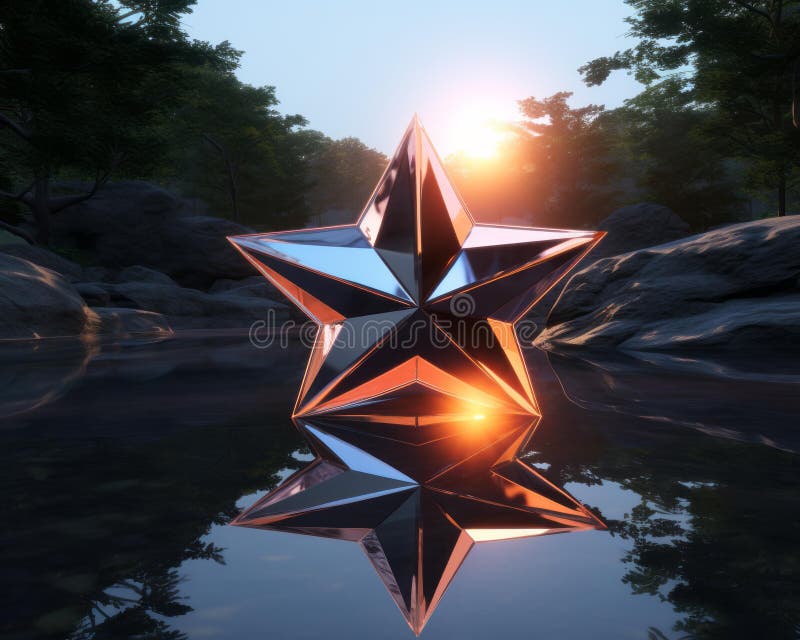 3d Render of a Star Reflecting in Water Stock Illustration ...