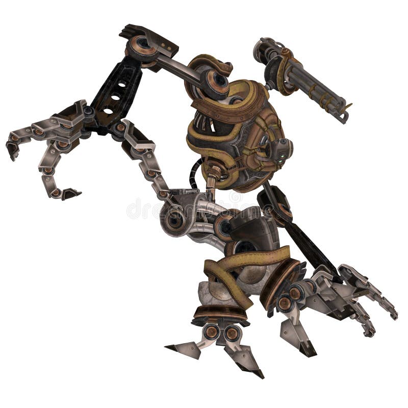 Pop Art Steampunk Robot Gangster Portrait Stock Vector - Illustration ...