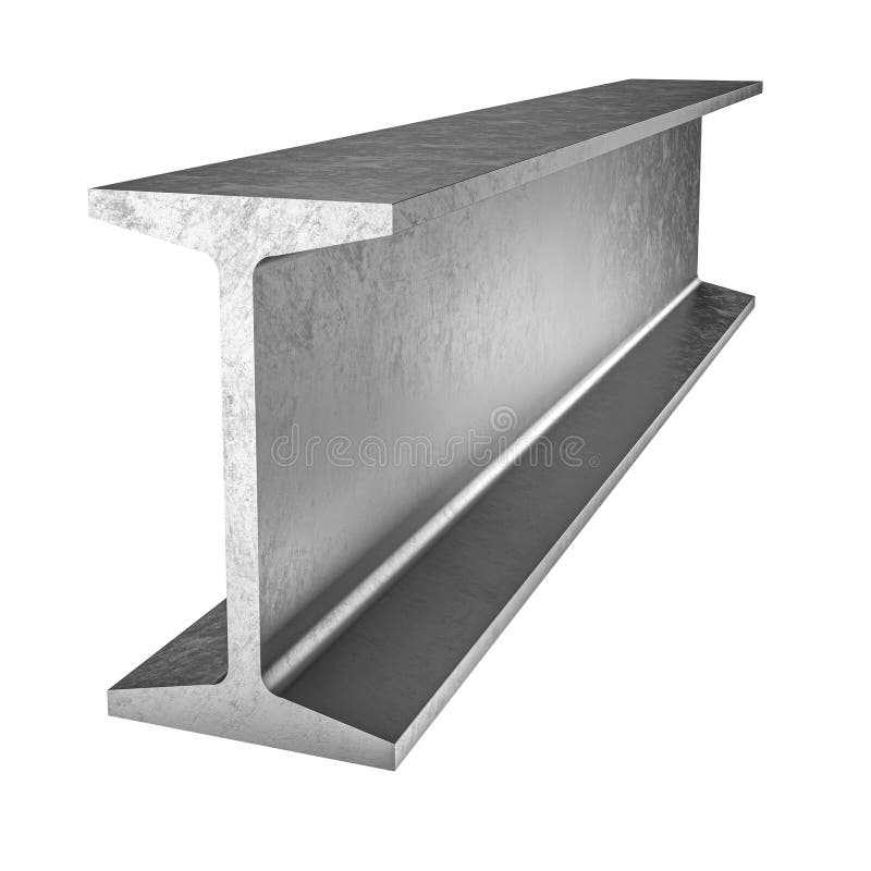 3d Render of a Steel I-beam on White Background Stock Illustration ...