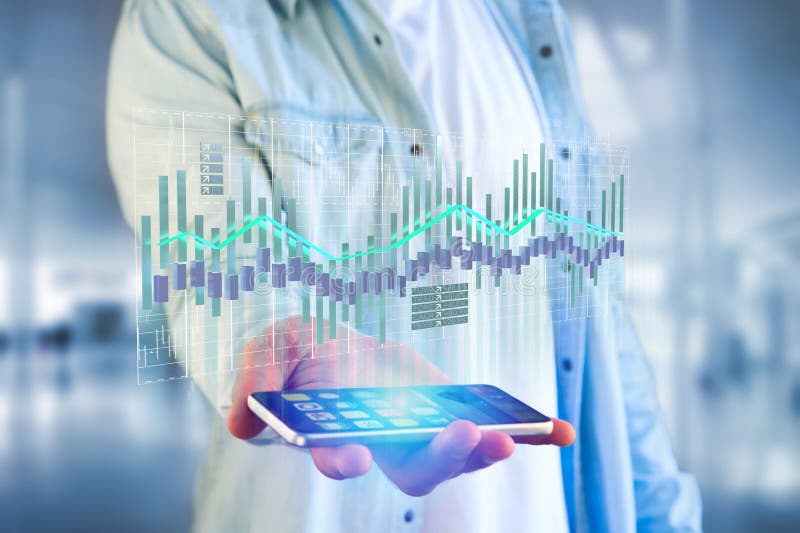 3d Render Stock Exchange Trading Data Information Display on a Stock ...