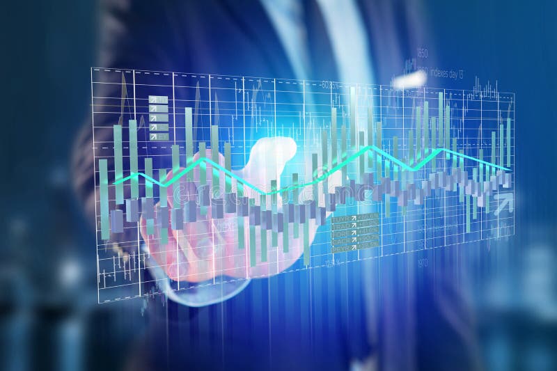 3d Render Stock Exchange Trading Data Information Display on a Stock ...