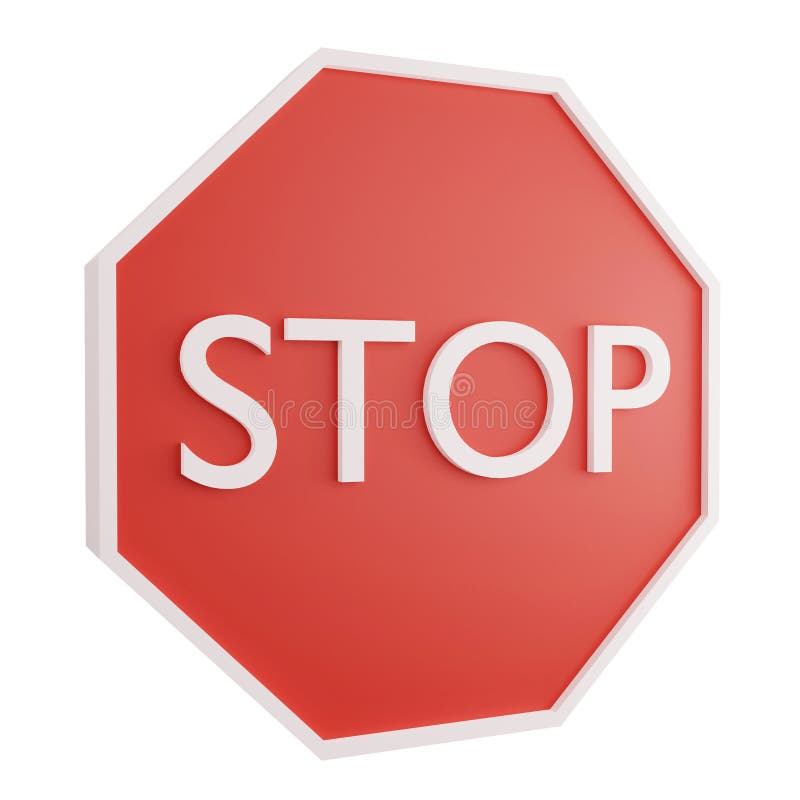 3D Render Stop at Checkpoint Sign Icon Isolated on White Background ...