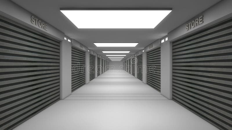 Store and Warehouse Corridor Stock Illustration - Illustration of ...