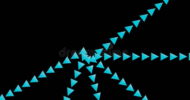 Render with Stripes of Blue Arrows on a Black Background Stock ...