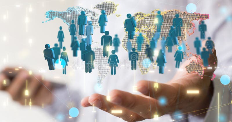 3d Render of the Structure of World Economy, Communication Network ...