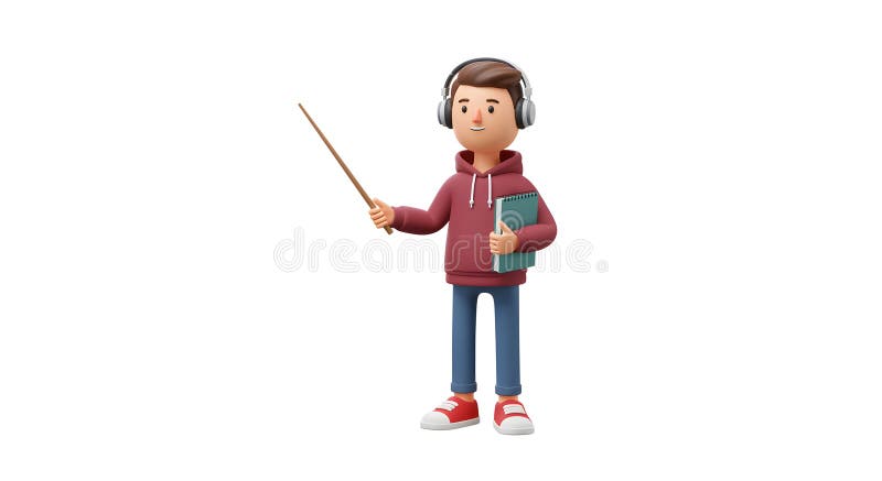 3D Render of a Student Tutoring Stock Illustration - Illustration of ...