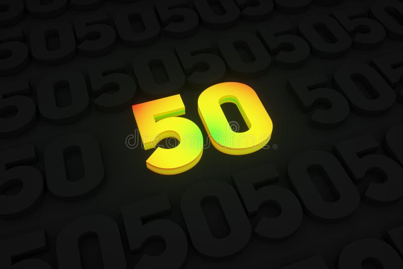3d Render. Stylish Volumetric Digit 50 Megabytes in a Gradient, on a ...