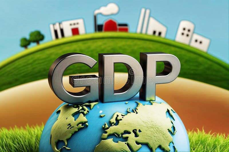 3d Render of Stylized Globe with the Word Text "GDP" Abbreviation of ...