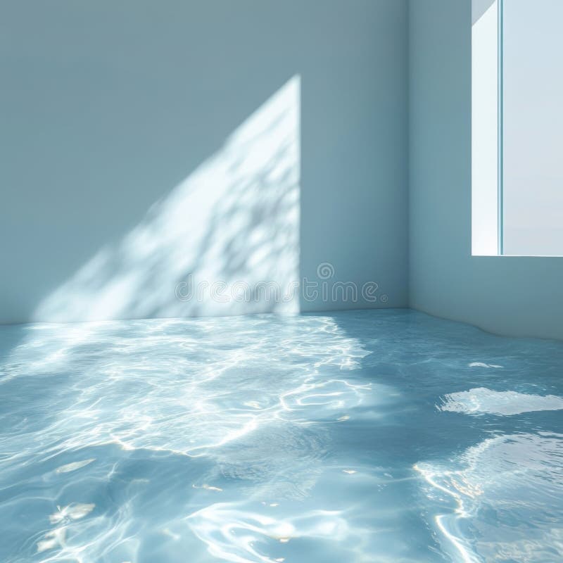 3d Render of Swimming Pool with Clear Water and Shadow on Wall Stock ...
