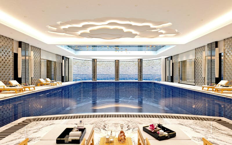 3d render of swimming pool stock illustration. Illustration of ...