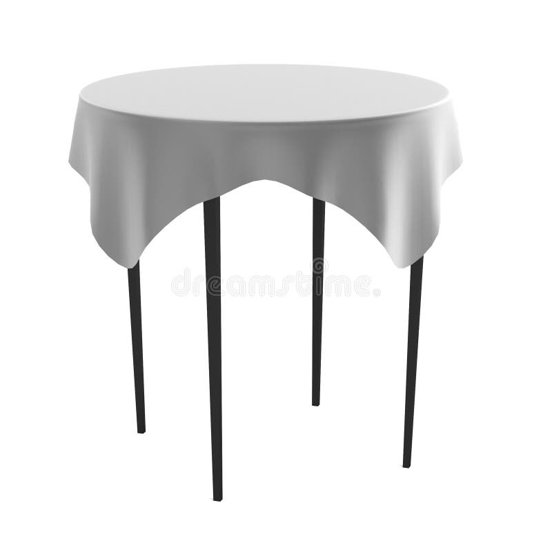 3d Render of Table with Tablecloth Stock Illustration - Illustration of ...