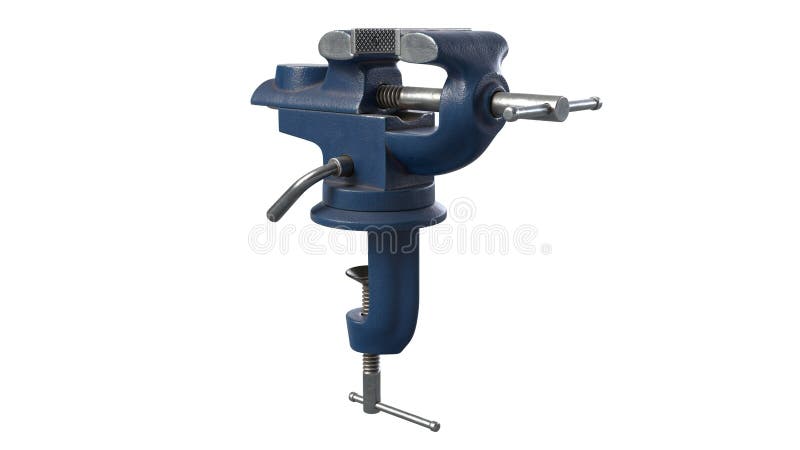 3D Render of Table Vise Isolated on White Stock Illustration ...