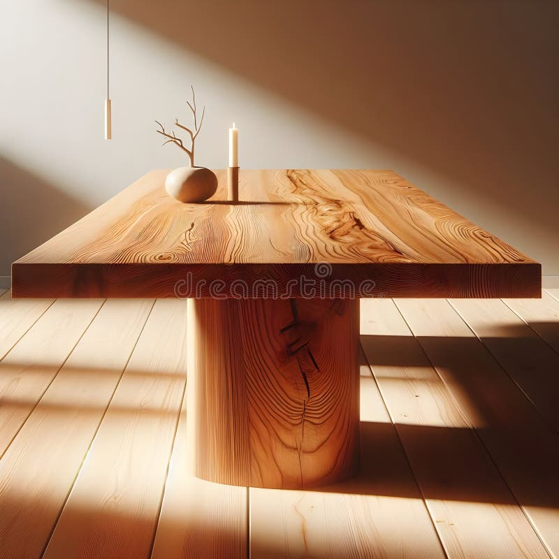 3d Render Table Wood Carved Ai Generator Stock Illustration ...