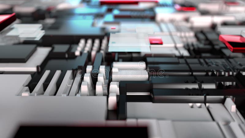 3d Render Technology Background. Complicated Abstract Surface, Computer ...
