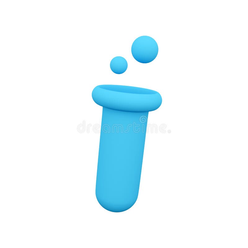 3d Render Test Tube Icon. 3D Render Test Tube Icon on White Background ...