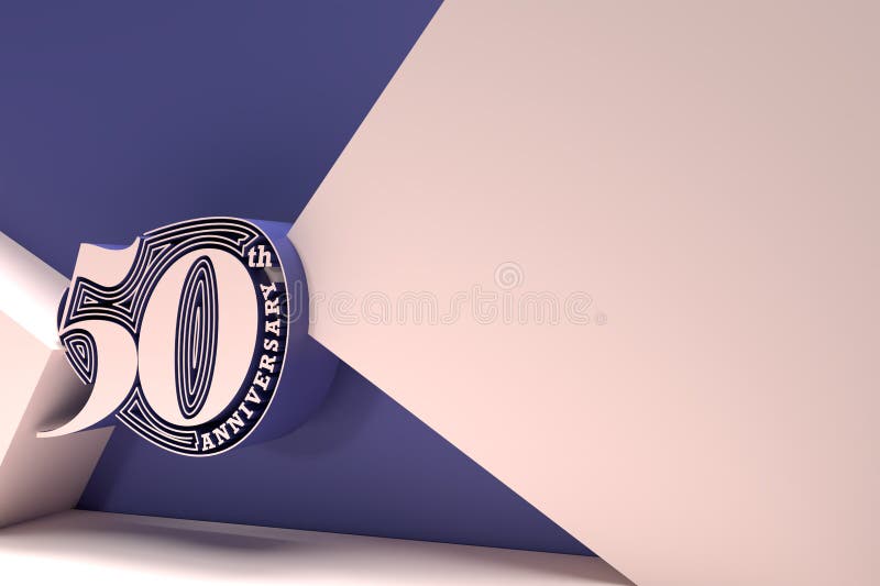 3D Render 50th Years Anniversary with Space of Your Text Celebration 3D ...