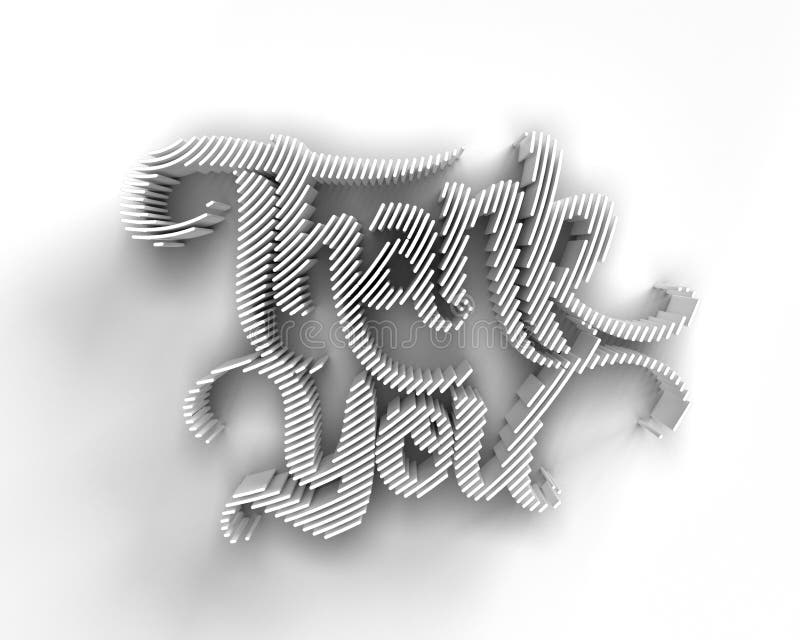 3D Render Thank You Lettering Typographical 3D Flyer Poster ...
