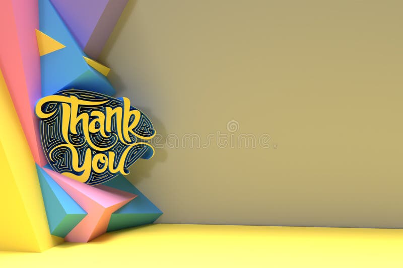 3D Render Thank You Lettering Typographical 3D Flyer Poster ...