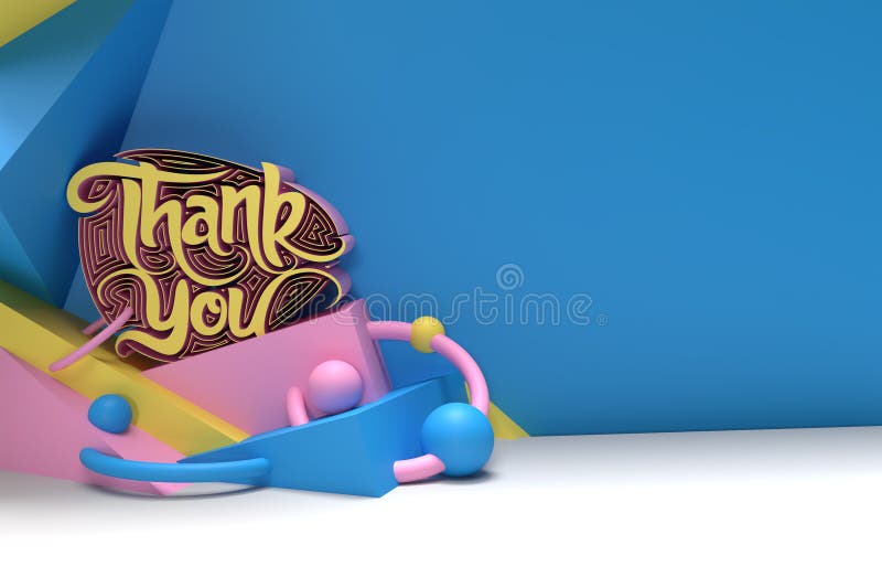 3D Render Thank You Lettering Typographical 3D Flyer Poster ...