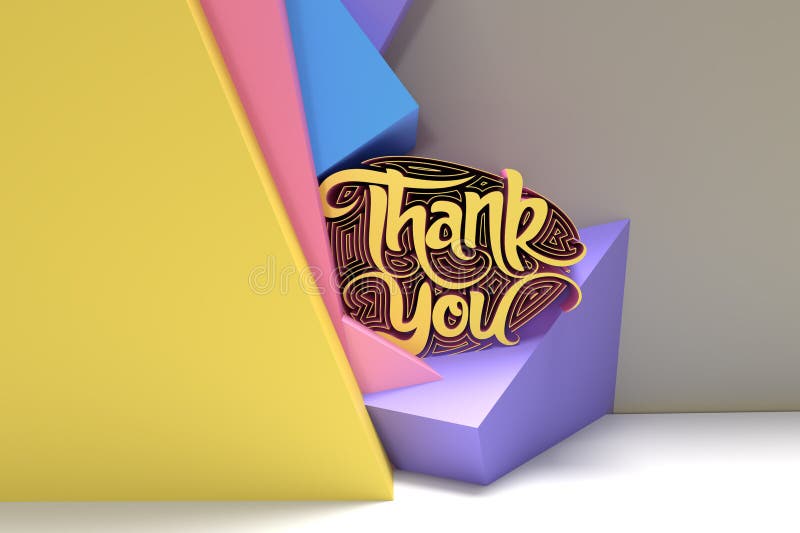 3D Render Thank You Lettering Typographical 3D Flyer Poster ...