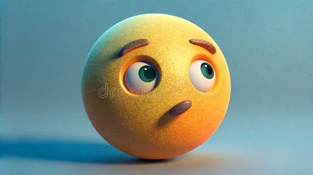 Three-dimensional Thinking Face Emoji Showing Puzzlement Stock ...