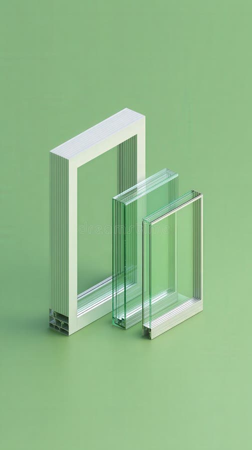 3D Render of Three Items: Modern Door Frame, Modern Window Stock ...