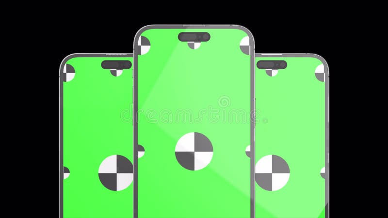 3D Render of Three Smartphone on Background with Alpha Channel ...
