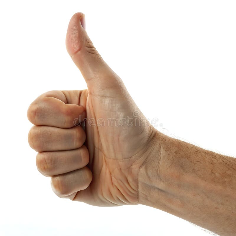 3D Render Thumbs-Up Hand Isolated on White Background Stock ...
