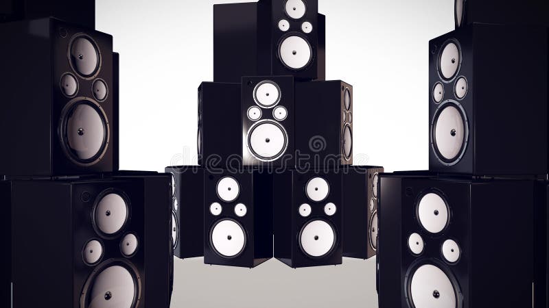 3D Render of Thumping Bass Speakers. Stock Illustration - Illustration ...