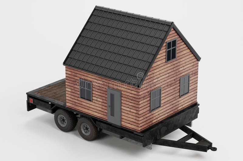 3D Render of Tiny House stock illustration. Illustration of wood ...