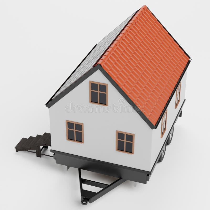 3D Render of Tiny House stock illustration. Illustration of metal ...