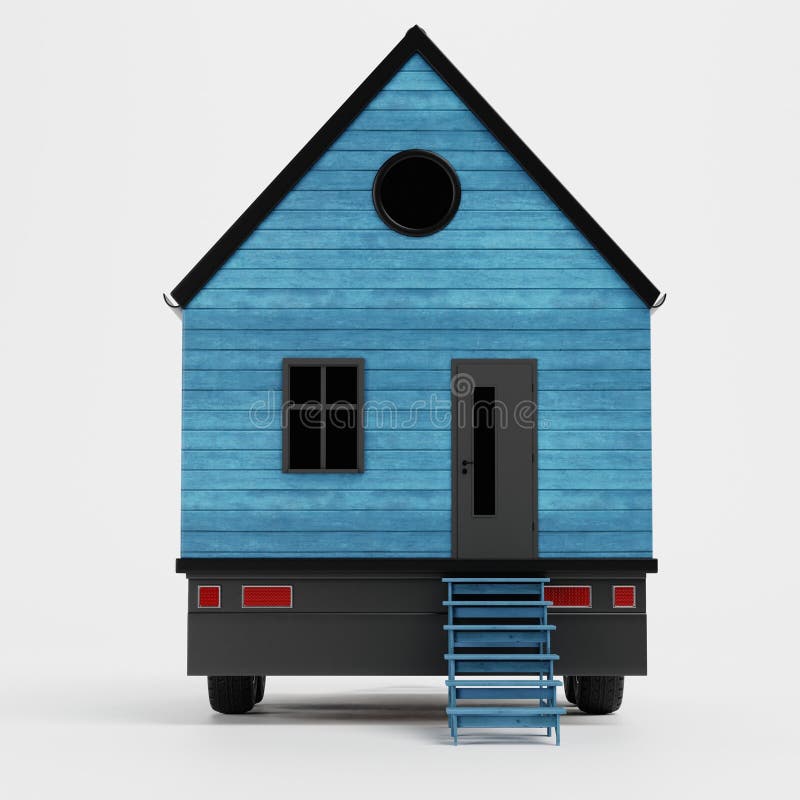 3D Render of Tiny House stock illustration. Illustration of flatbed ...