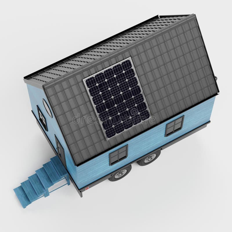 3D Render of Tiny House stock illustration. Illustration of flatbed ...