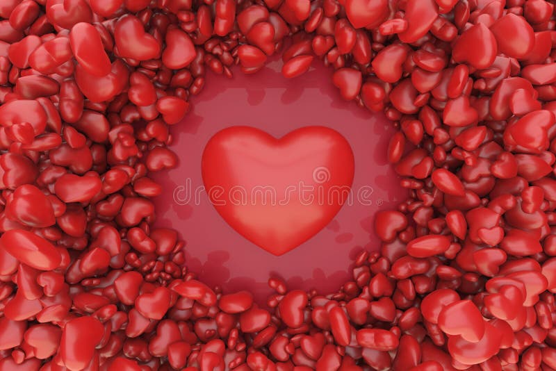 Red Hearts for Valentines Day Stock Illustration - Illustration of ...