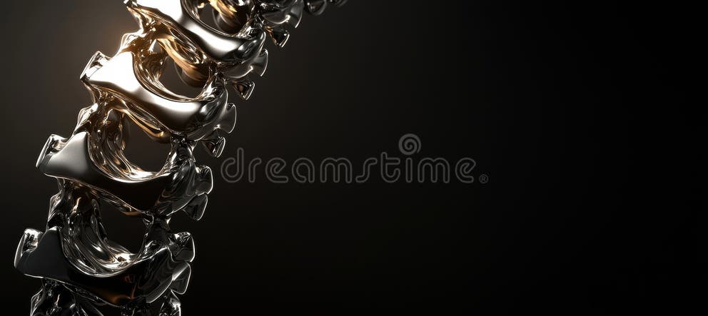 3D Render of Titanium Spinal Endoprosthesis Highlighting Metallic ...