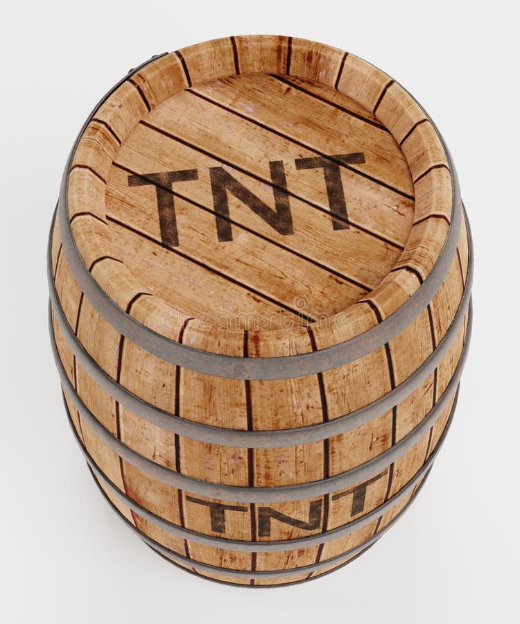 3D Render of TNT Barrel stock illustration. Illustration of explosive ...