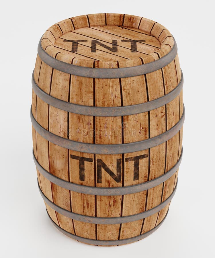 3D Render of TNT Barrel stock illustration. Illustration of explosive ...