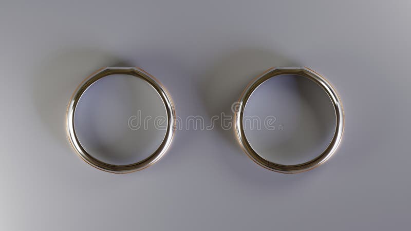 Top View Showing Two White Gold Rings on White Background. Stock ...